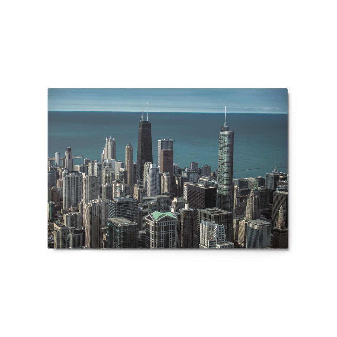 Large Metal Print of Chicago Skyline on a Clear Blue Day - Perfect for ...