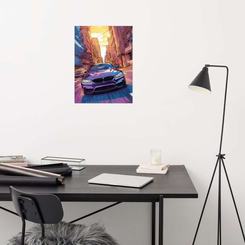 Stunning BMW M4 F82 Poster Comic Book Style Artwork, Unframed 18x24 Car ...