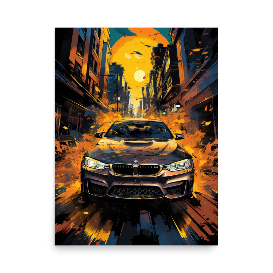 BMW M3 Art Poster Vibrant Car Enthusiast Unframed Wall Decor - Etsy
