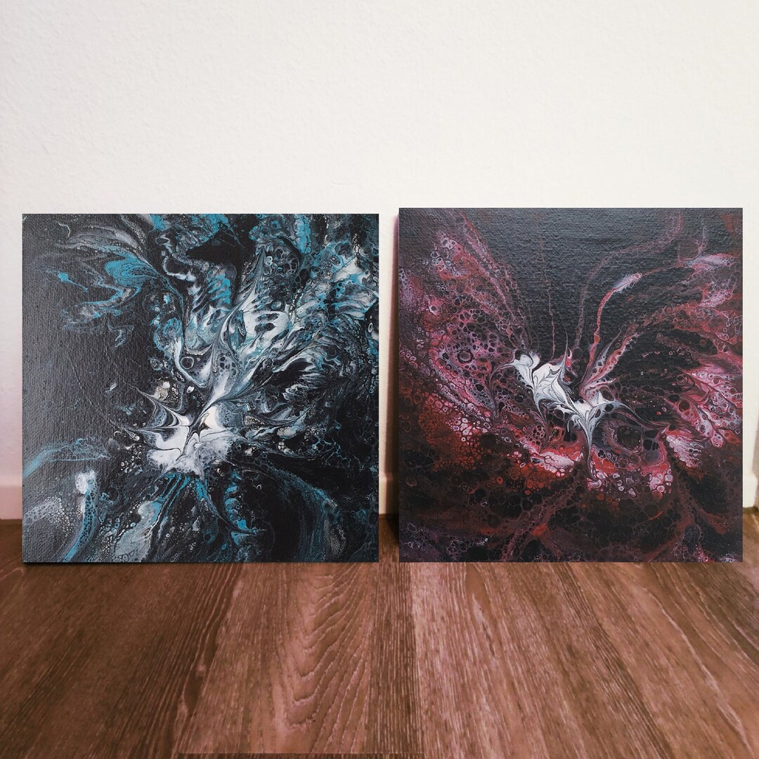 Fluid Art - Set "wings of Heaven and Hell" - Etsy
