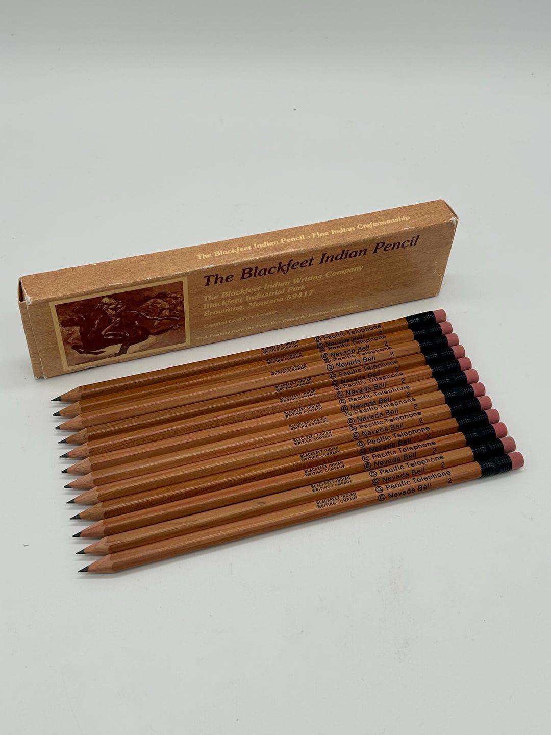 NIB Vintage 1 Dozen No. 2 Pencils W/ Box Blackfeet Indian Writing ...