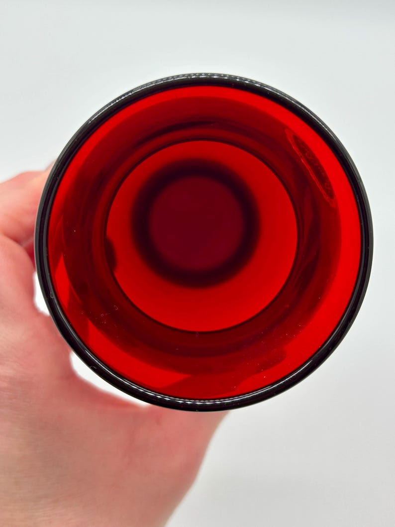 Vintage Anchor Hocking Royal Ruby Glass Vase Pair Foil Stickers USA - Etsy