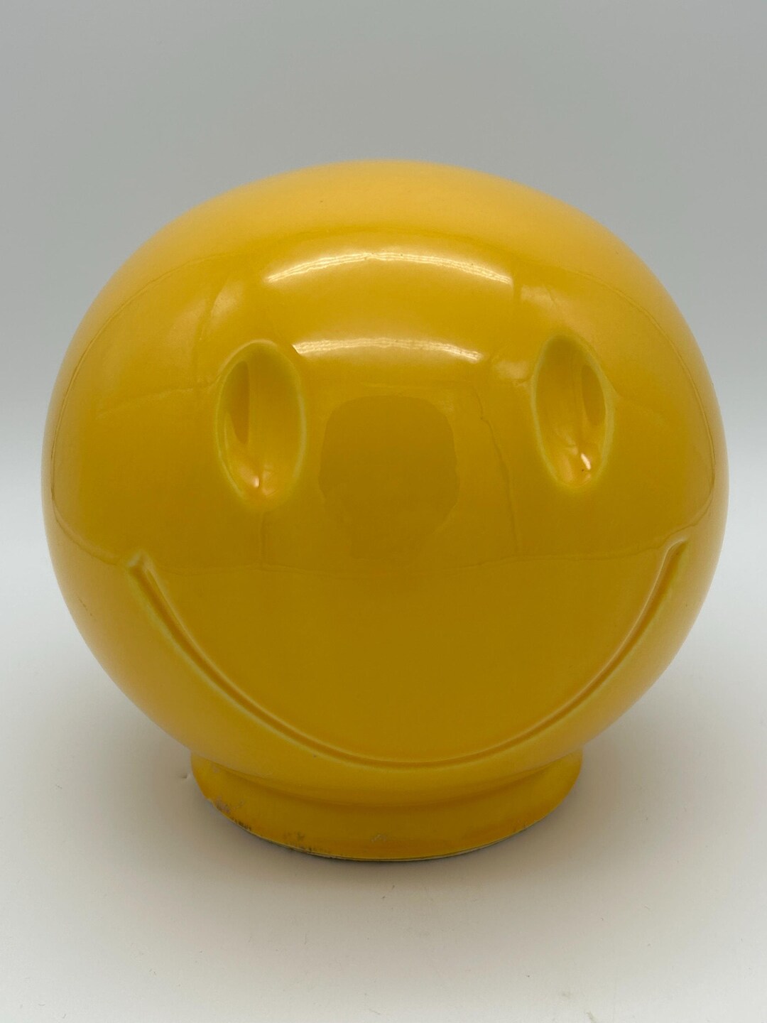 Vintage Mccoy Pottery Yellow Smiley Face Coin Bank - MCM Decor - Etsy