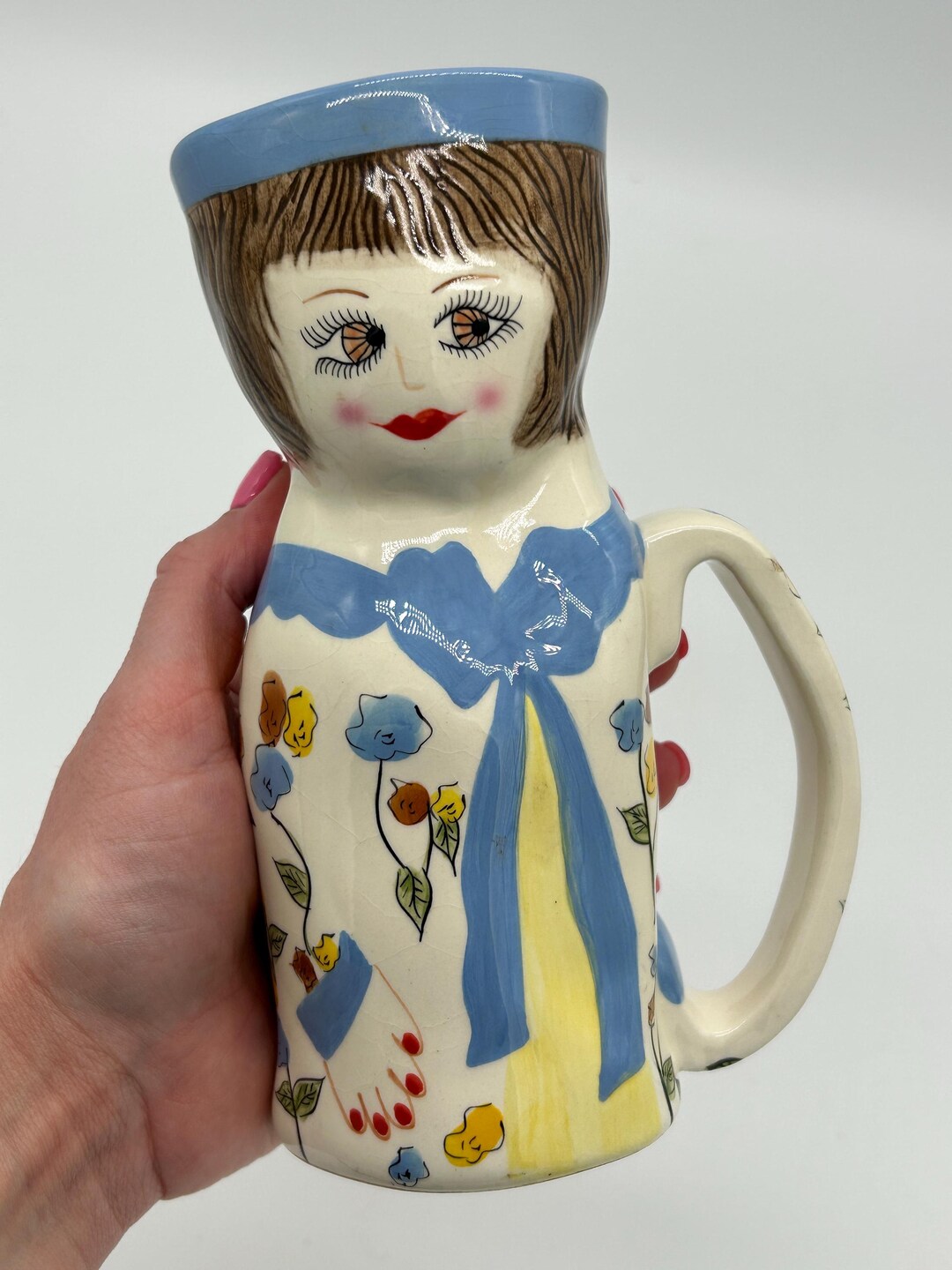 Vintage Susan Paley "doris Decaf" Ceramic Mug/vase: Hand-painted Ganz ...