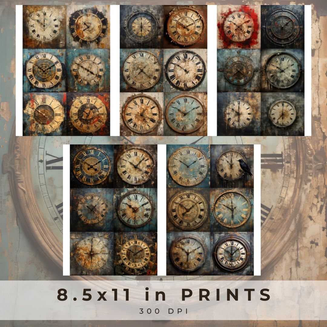 Antique Clock Faces: Digital Collage Kit (digital Download) - Etsy