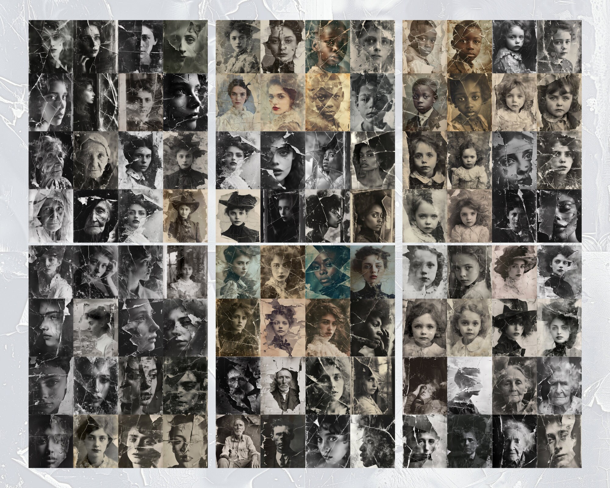 Worn Distressed Portrait Collection / Junk Journal / Scrapbook ...