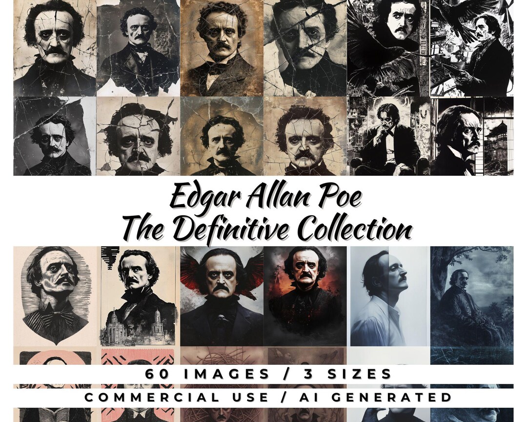 Edgar Allan Poe Portrait Collection: Printable Images for Junk Journals ...