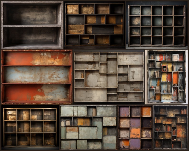 Retro Grunge Shadow Box Backgrounds: 50 Printable Vintage Papers ...