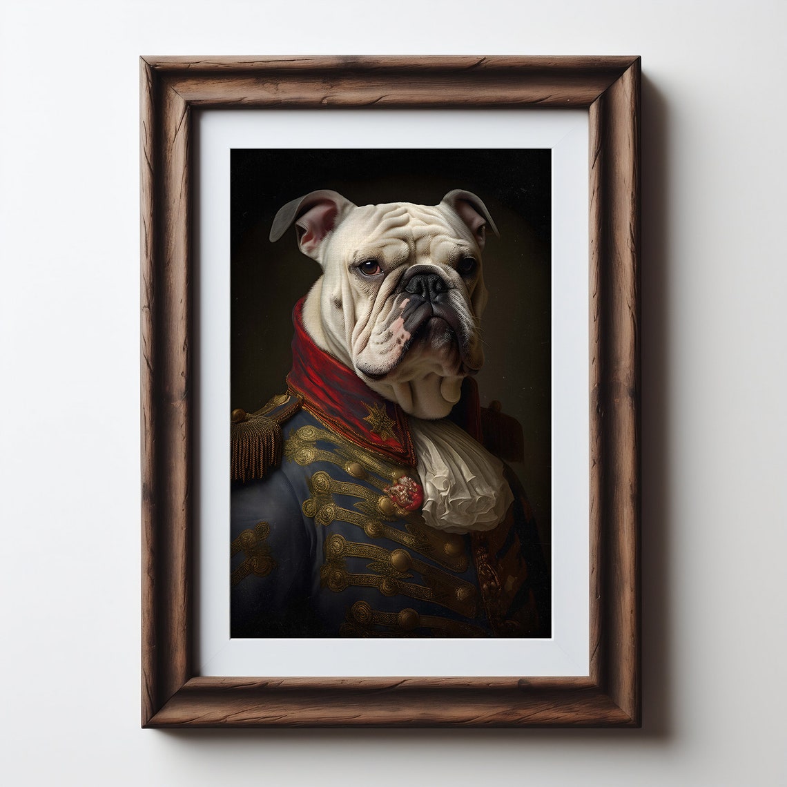 Baroque Bulldog Pet Painting / Aristocrat Dog Portrait / Vintage ...