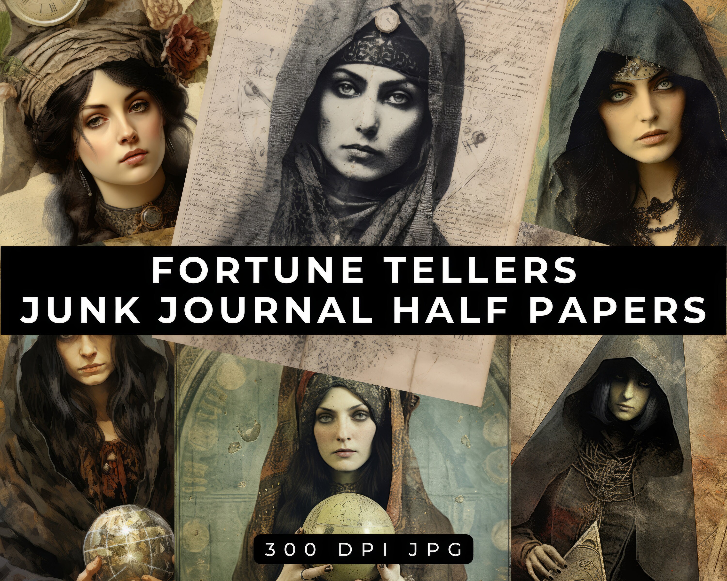Victorian Fortune Tellers Half Papers Print / Junk Journal Kit ...