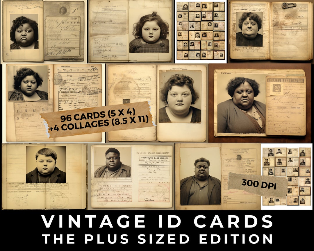 AI Generated / Vintage ID Cards / Plus Sized Collection / Full Figured ...