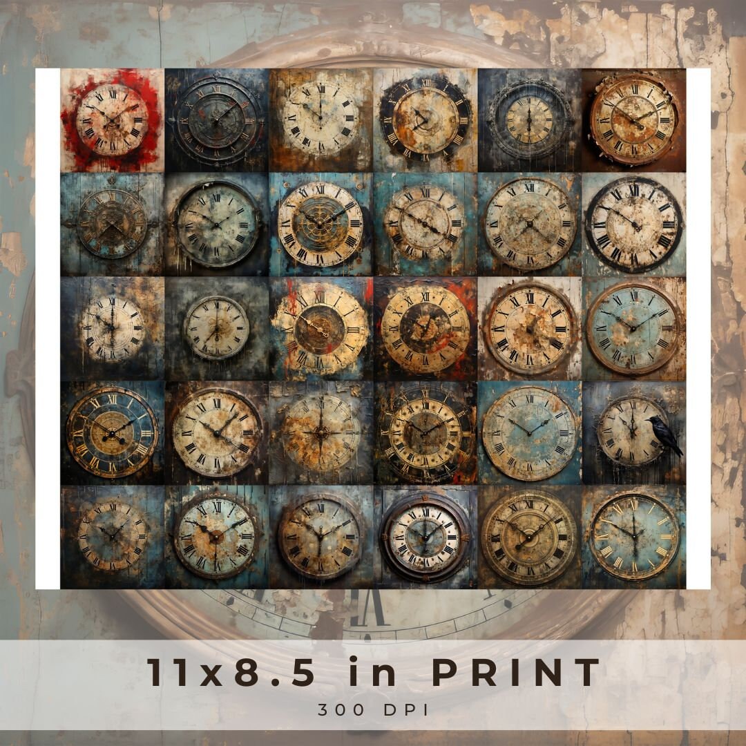 Antique Clock Faces: Digital Collage Kit (digital Download) - Etsy