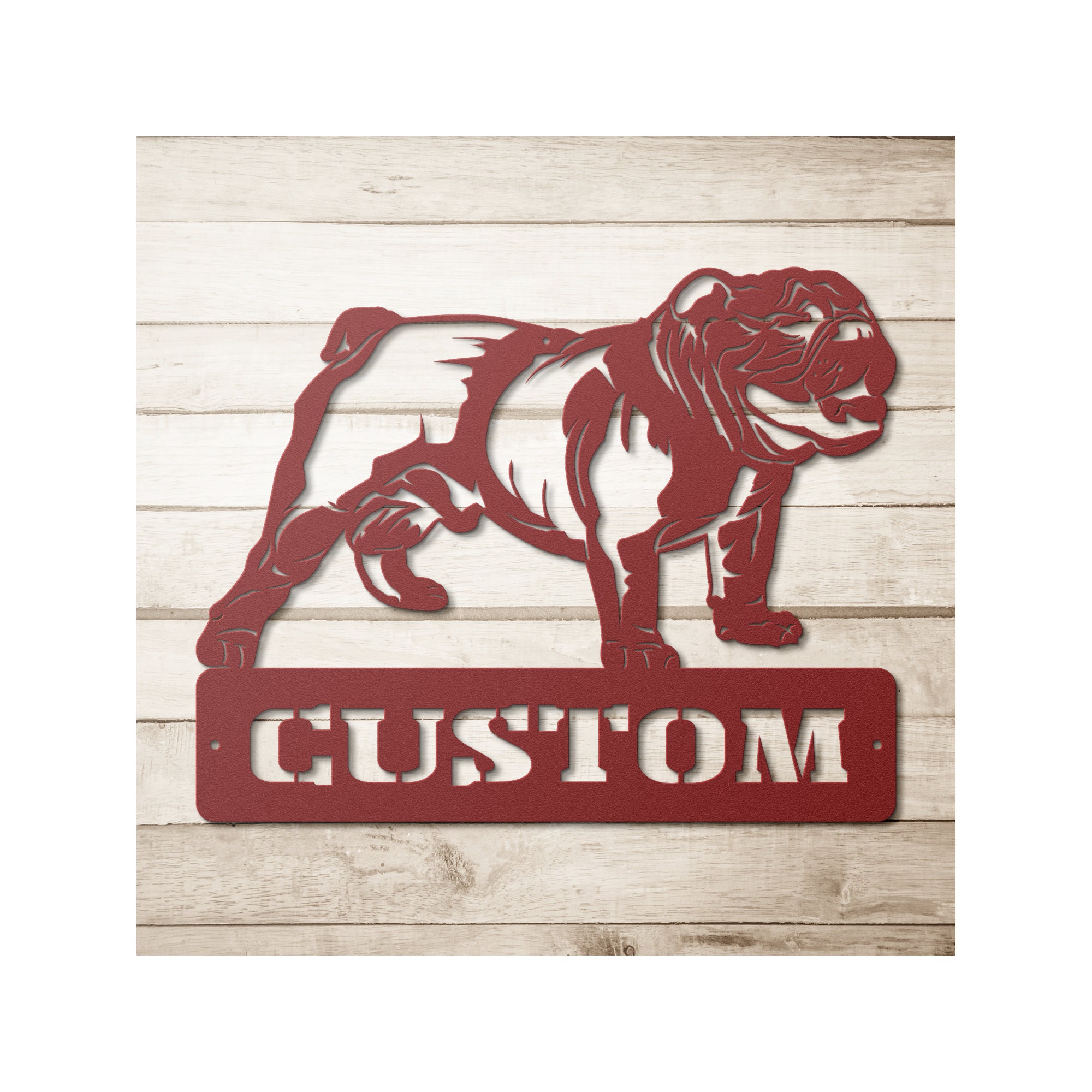 Custom English Bulldog Metal Address Sign Personalized Bulldog Metal ...