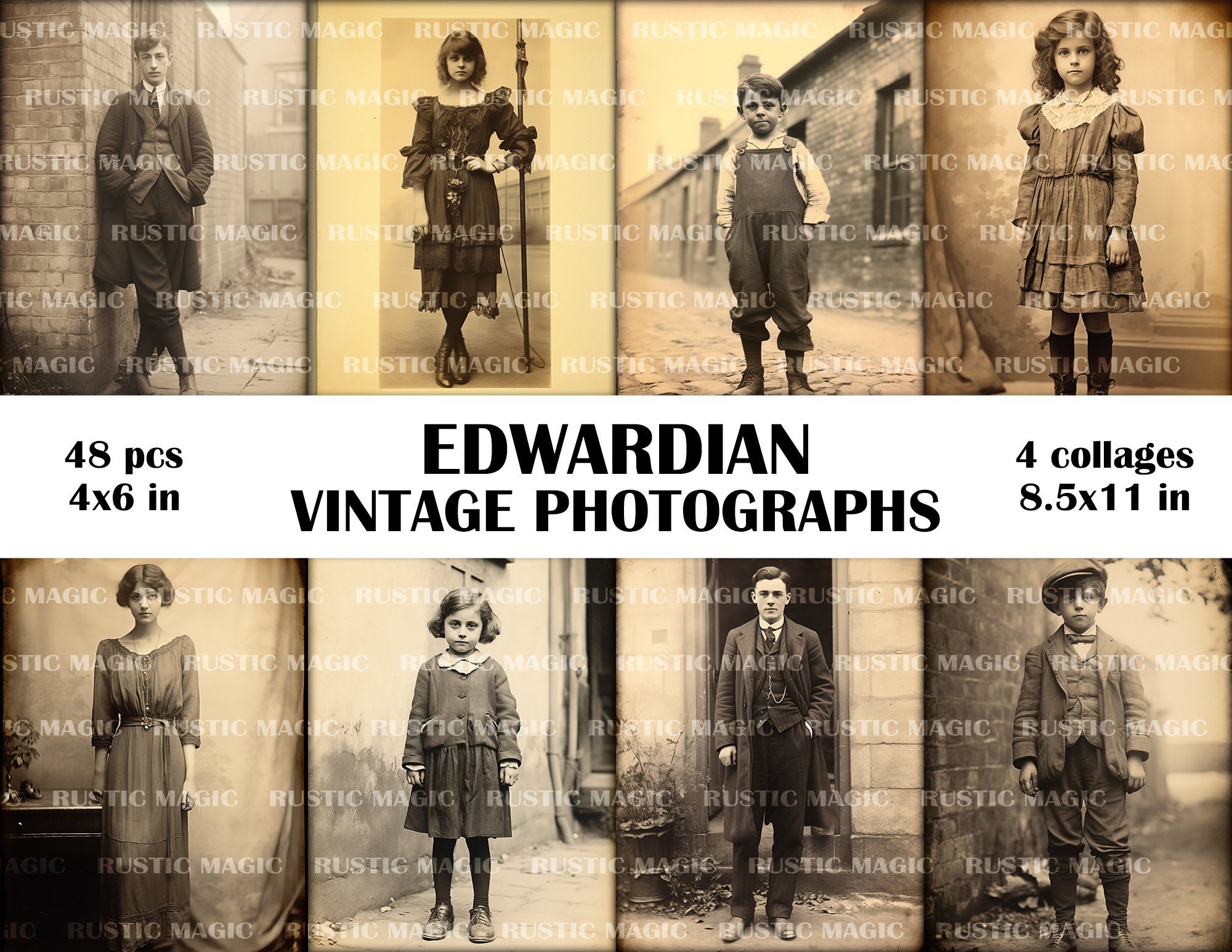 AI Edwardian Era Photo Collection / Vintage Collage / Junk Journal ...