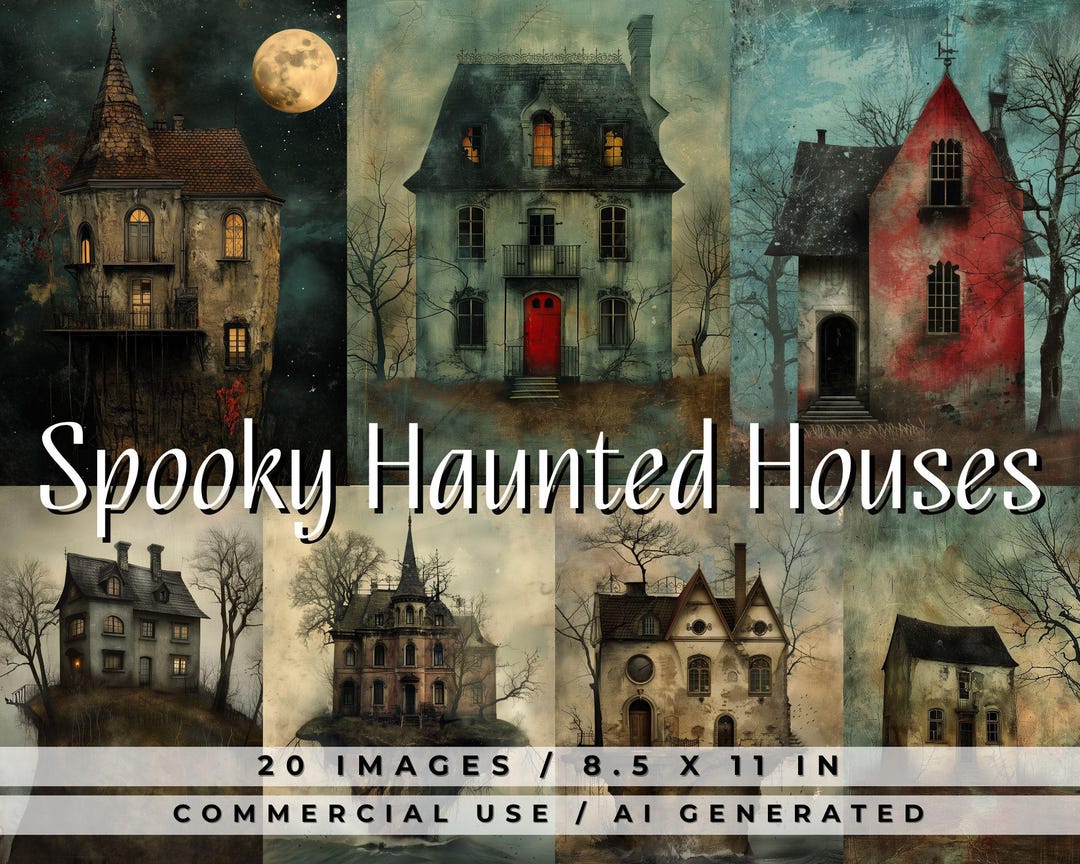 Spooky Haunted Houses / Whimsical Halloween Houses / Whimsy Creepy ...