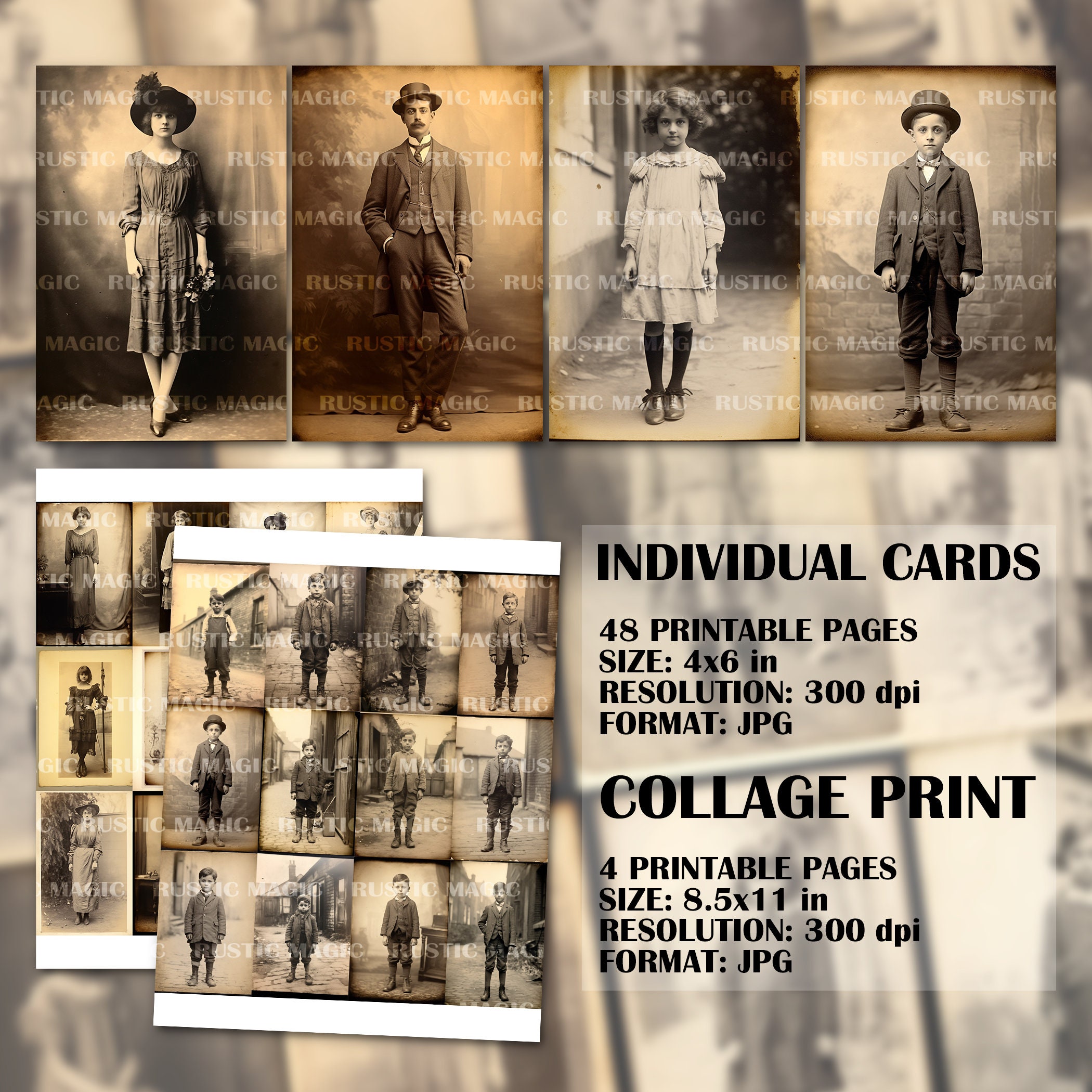 AI Edwardian Era Photo Collection / Vintage Collage / Junk Journal ...
