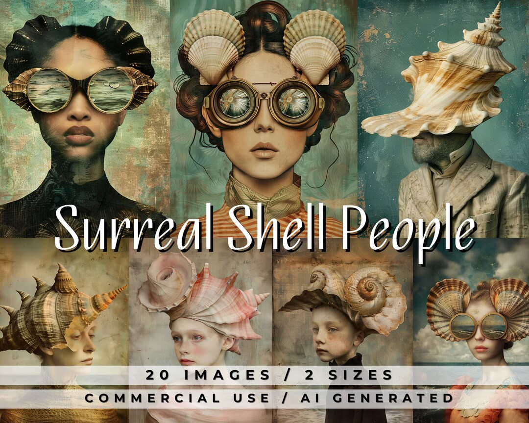 Surreal Shell People / Whimsical Sea Shell Portraits / Odd Portrait ...