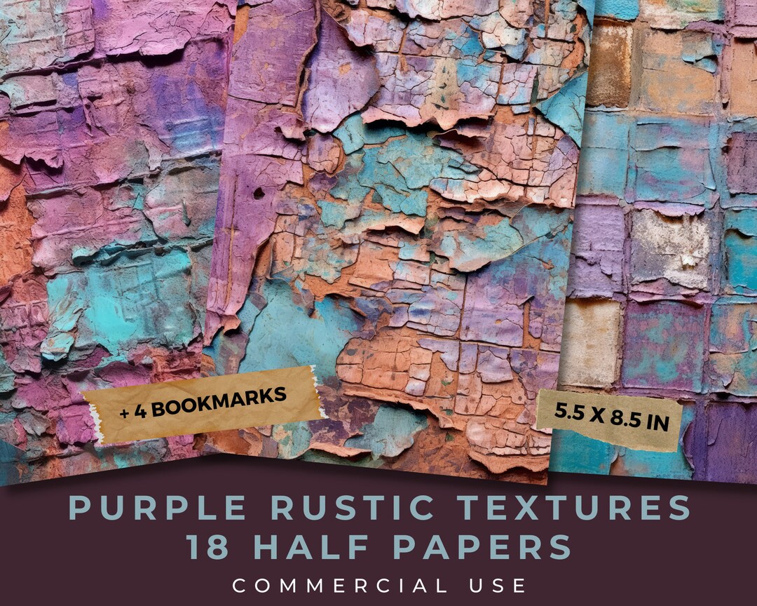 Rustic Purple Decay Texture Half Papers Print / Textured / Junk Journal ...