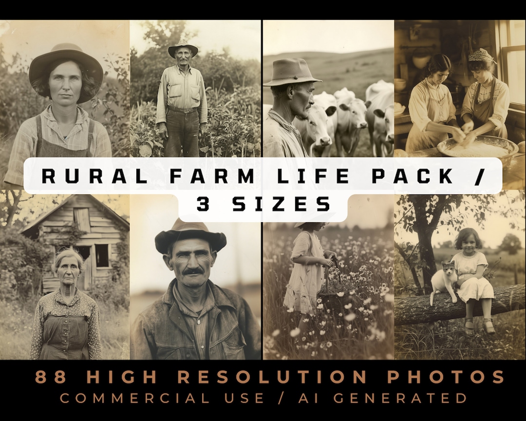 Vintage Farm Life Photo Collection: 88 Printable Images (digital ...