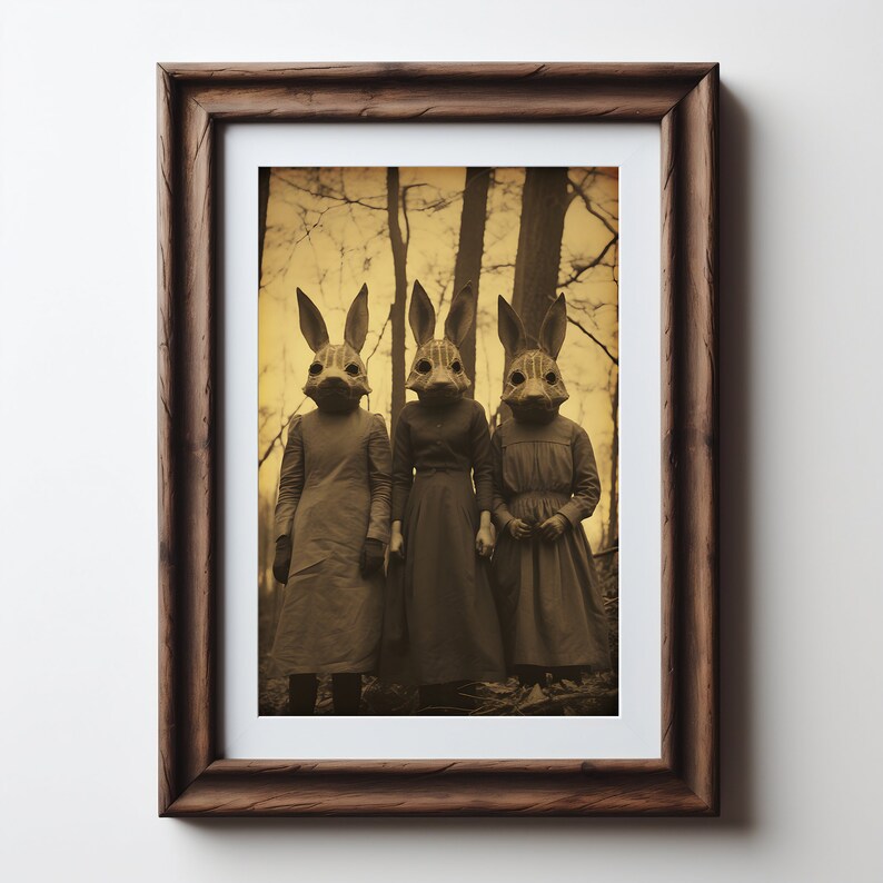 Rabbit Cult Vintage Photography Print: Dark Academia Halloween Decor ...