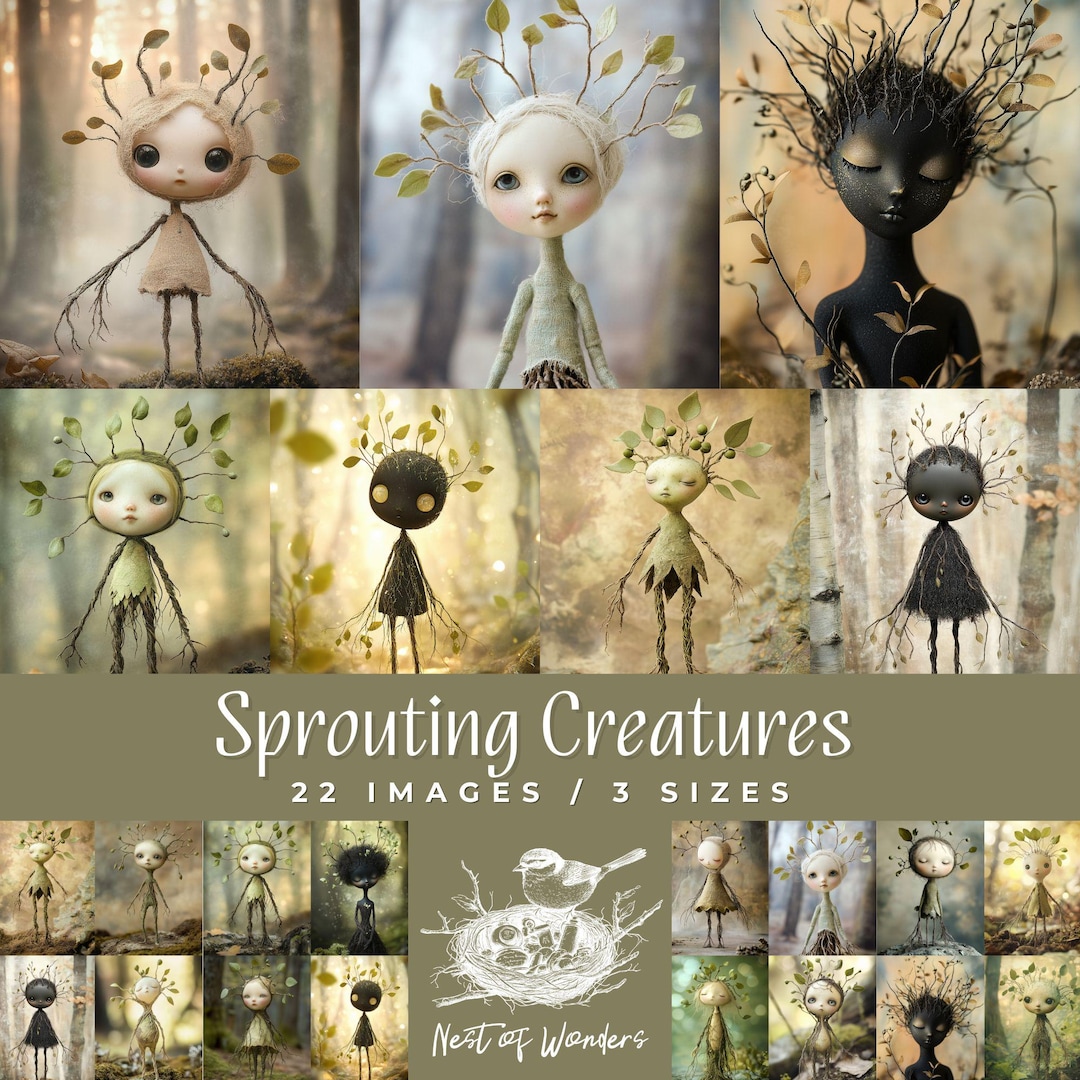Sprouting Creatures / Whimsical Forest Creatures / Weird Leaf Dolls ...