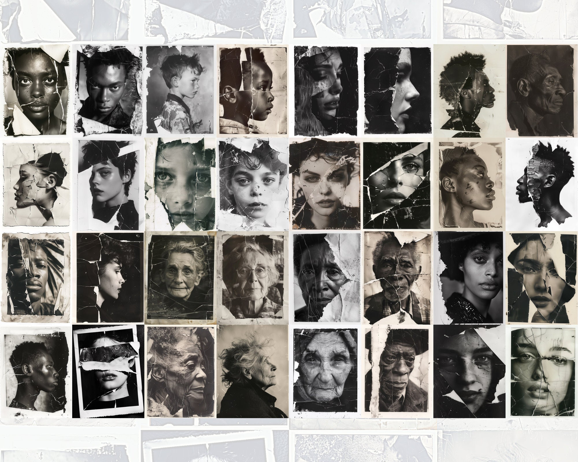Worn Distressed Portrait Collection Vol 2 / Junk Journal / Scrapbook ...