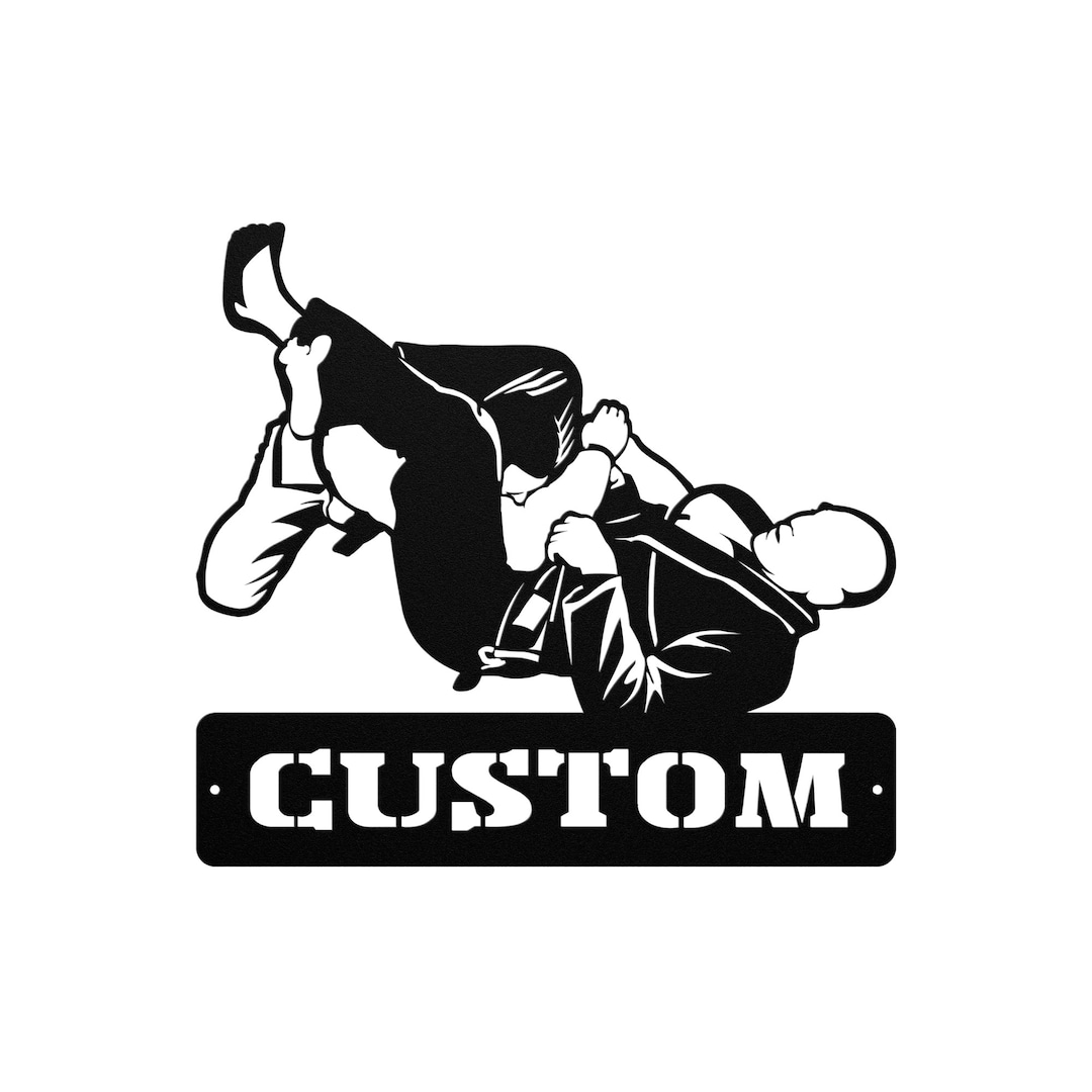 Custom Brazilian Jiu Jitsu Monogram Metal Sign Decor Personalized Jiu ...