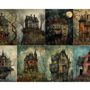 Spooky Haunted Houses / Whimsical Halloween Houses / Whimsy Creepy ...