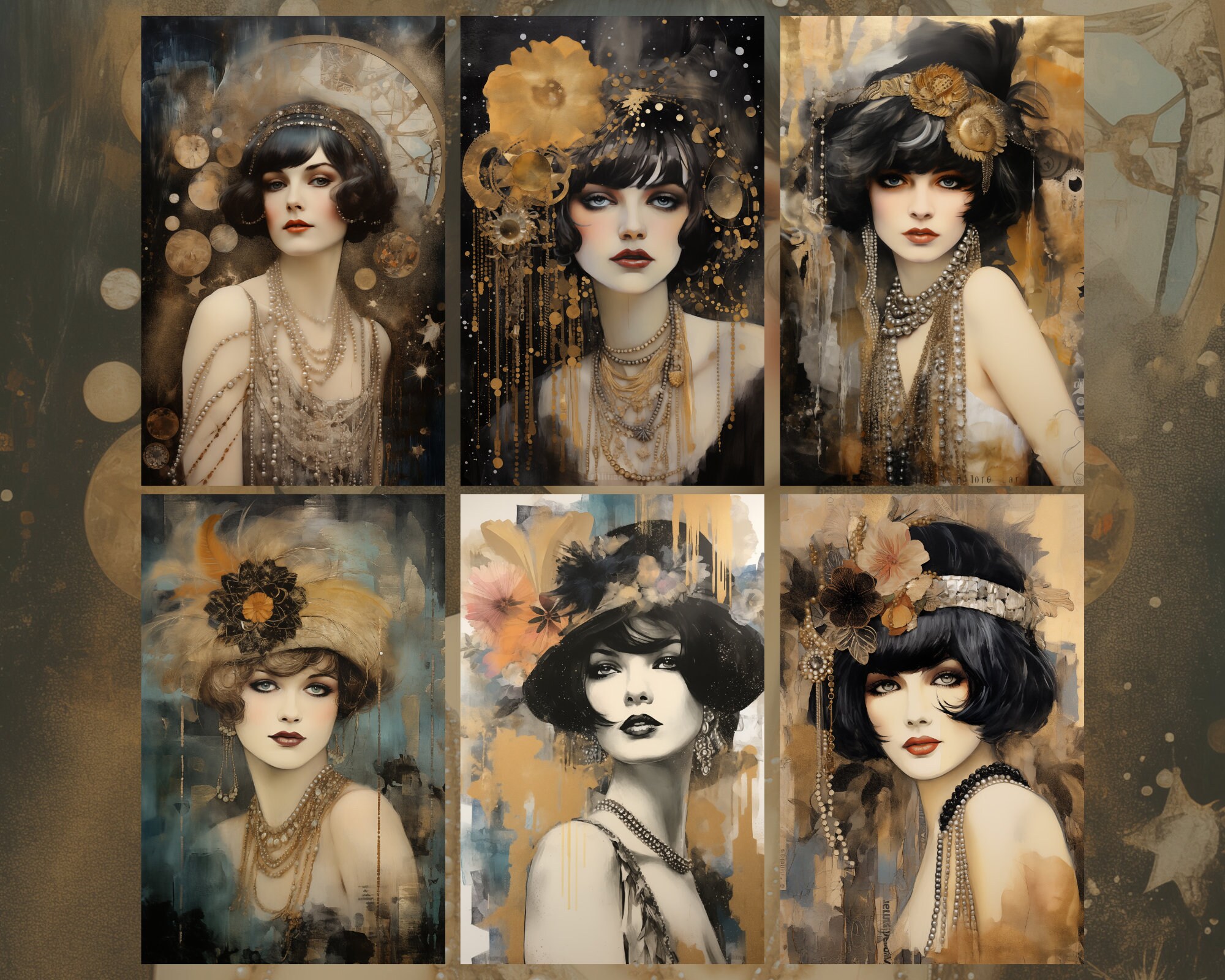 Roaring Twenties Flapper Girls / Mixed Media / Junk Journal halbe ...