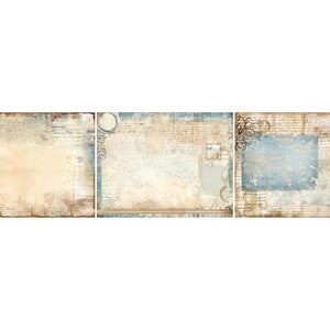 Shabby Light Blue Patterns / Crafting Cards / Junk Journal Kit ...