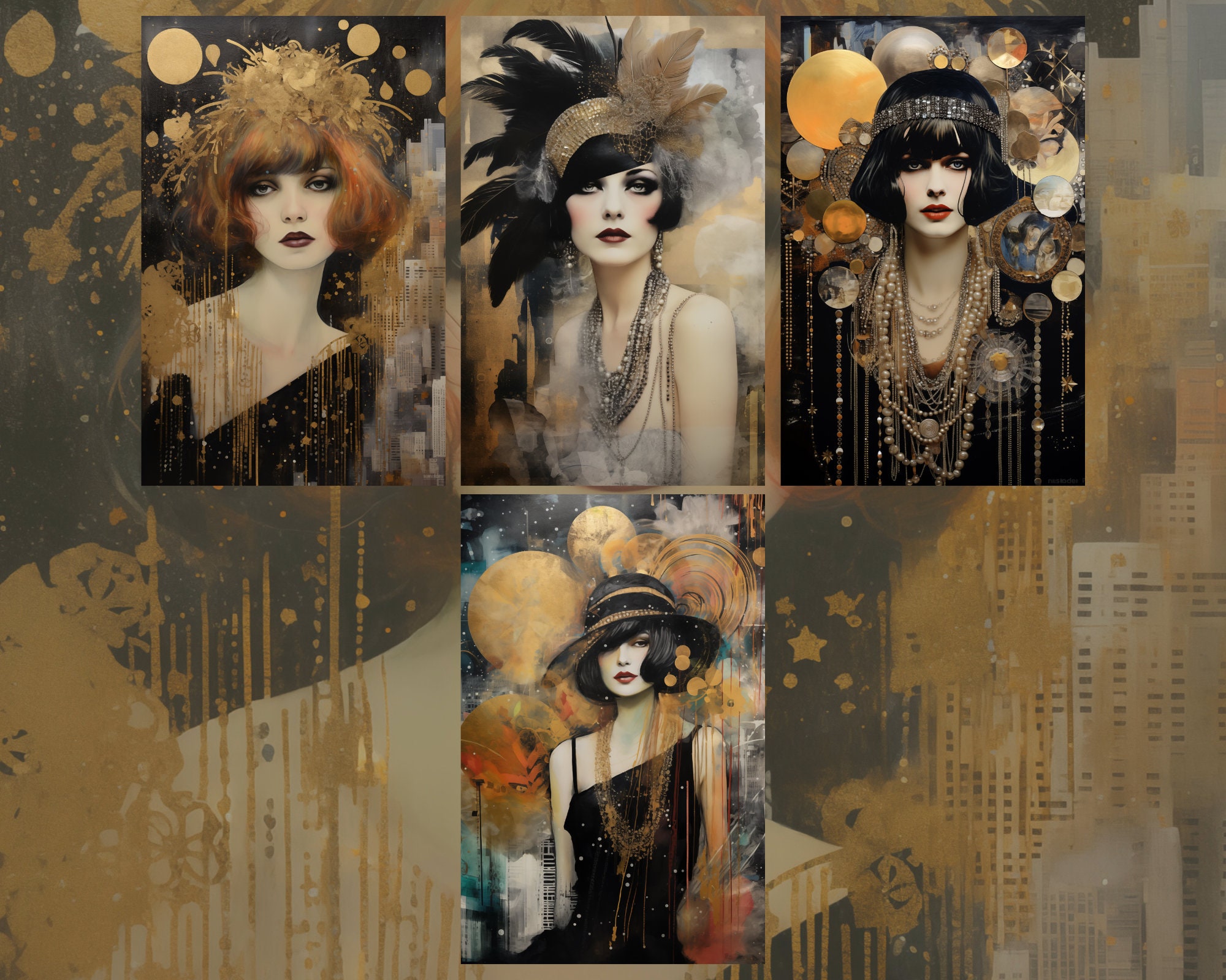 Roaring Twenties Flapper Girls / Mixed Media / Junk Journal halbe ...