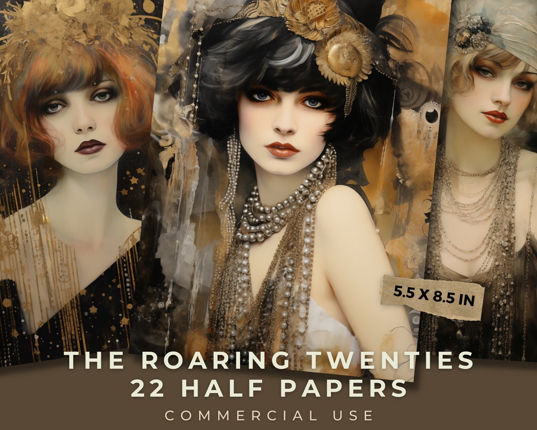 Roaring Twenties Flapper Girls: Mixed Media Journal Pages (digital ...