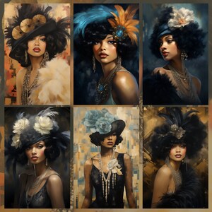 1920s Flapper Girl Journal Pages: Mixed Media Printable (digital ...