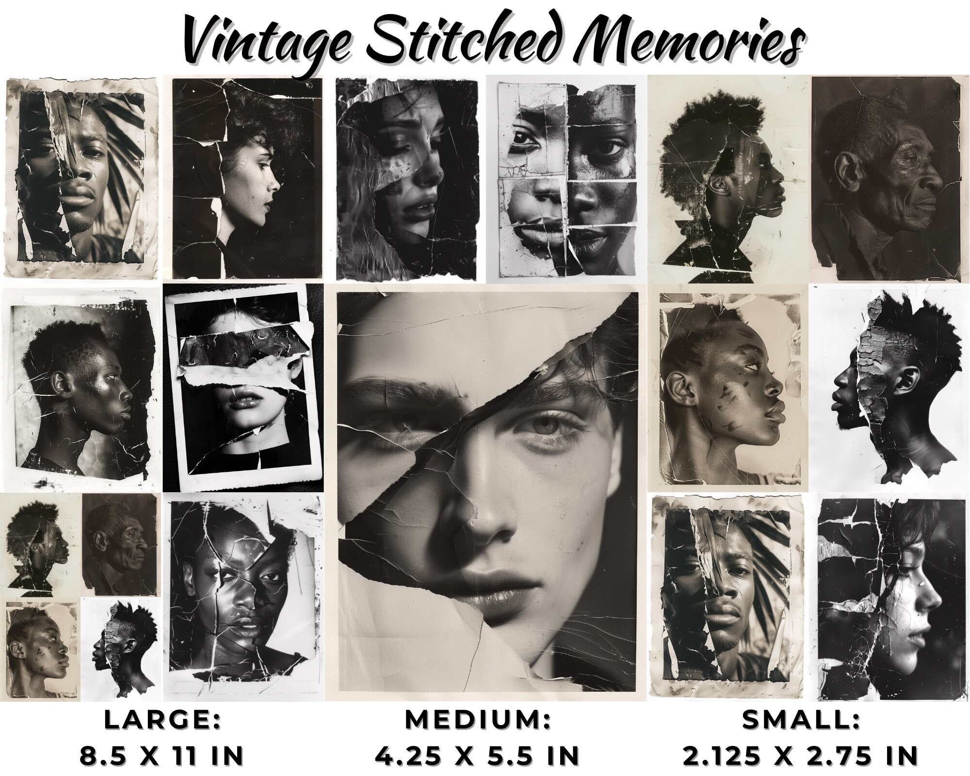 Worn Distressed Portrait Collection Vol 2 / Junk Journal / Scrapbook ...