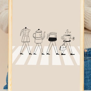 The Beatles Coffee Poster, Abbey Road Album Poster, Cafe Wall Decor ...