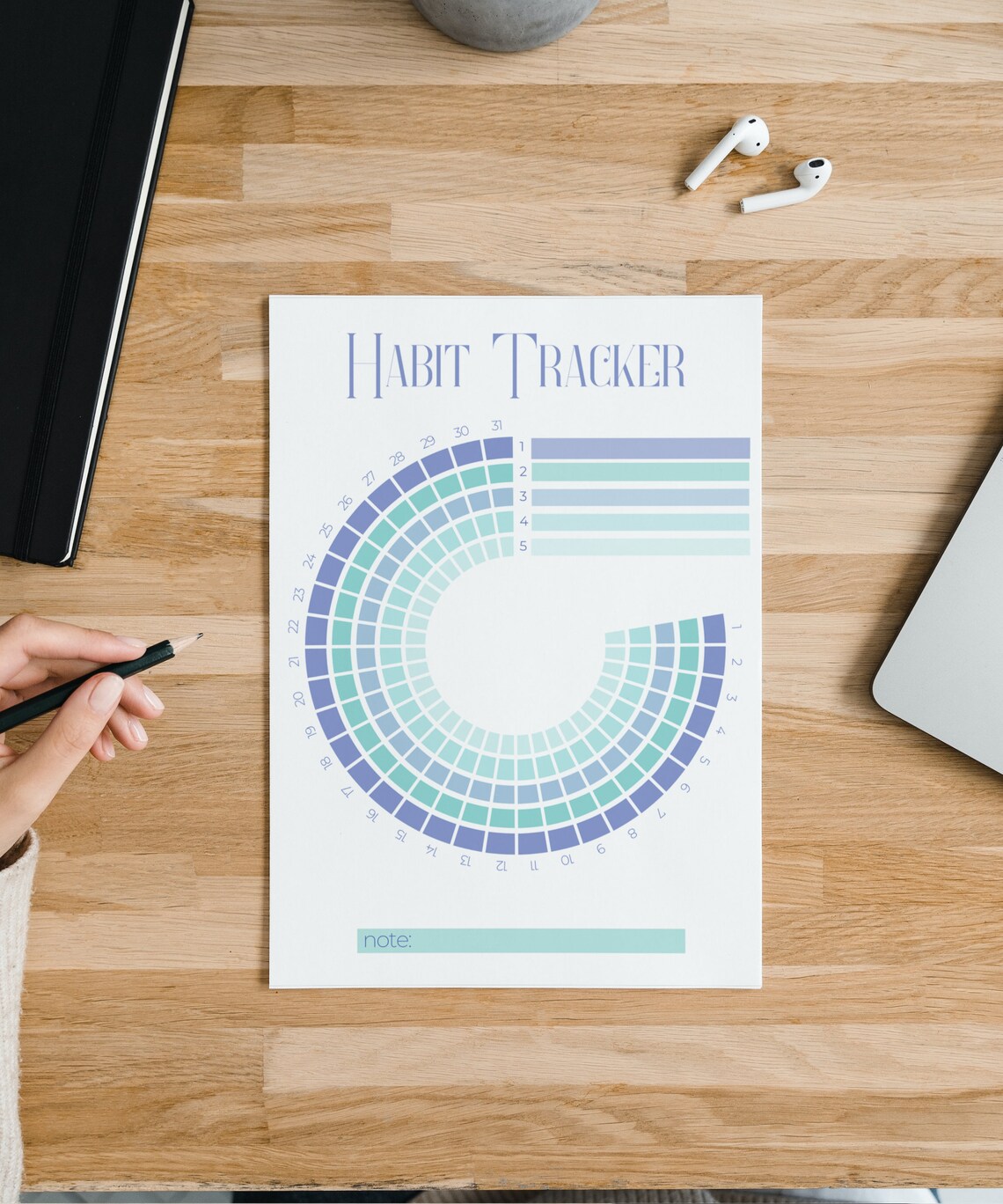 Minimal Monthly Habit Tracker, Printable Habit Tracker, 30 Day Habit ...