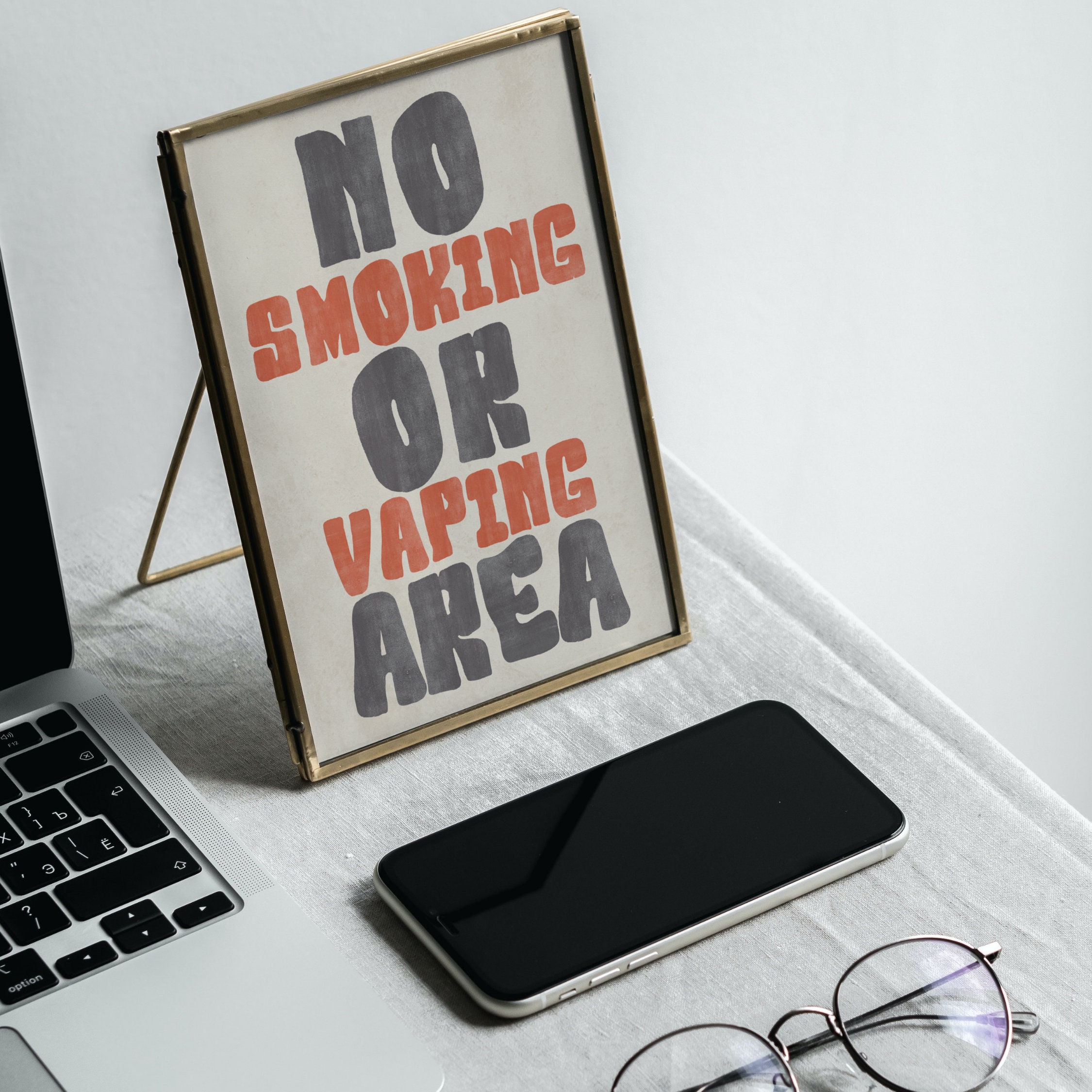 No Smoking Poster, Printable No Smoking No Vaping Poster, No Smoking ...