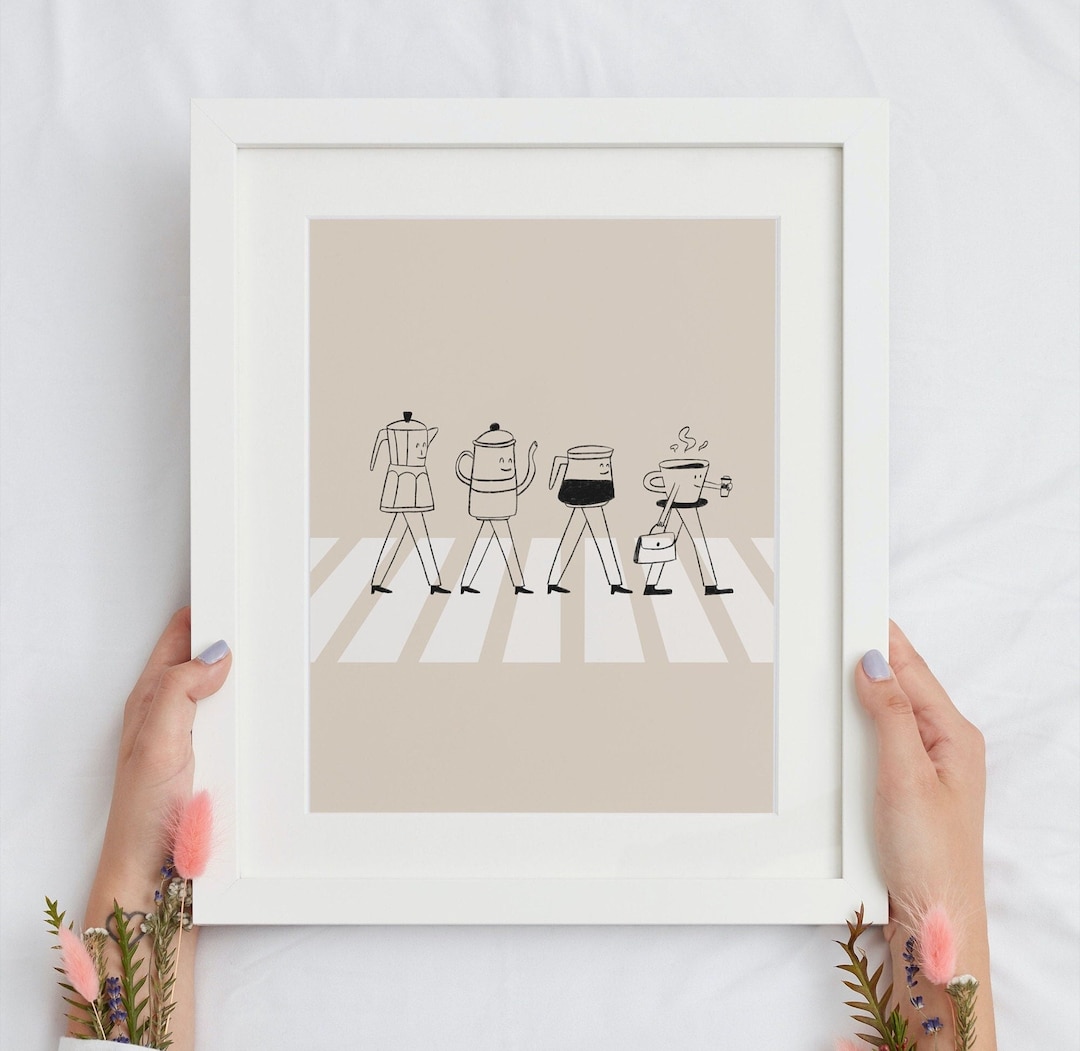 The Beatles Coffee Poster, Abbey Road Album Poster, Cafe Wall Decor ...