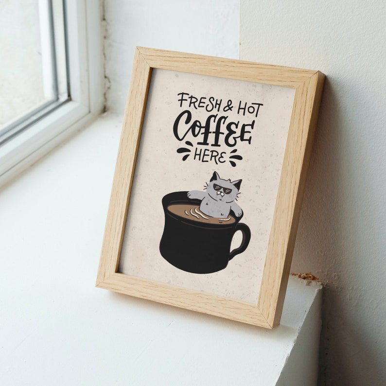 Funny Coffee Poster, Printable Coffee Poster, Cafe Wall Decor, Instant ...