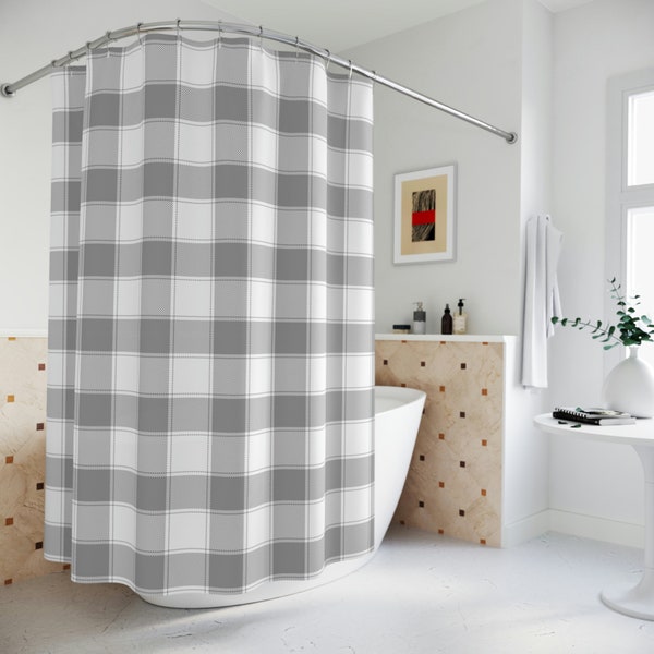 Grey Shower Curtain - Etsy