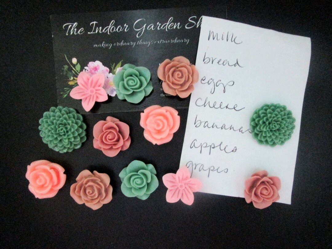 Flower Magnets, 12 Pc Pretty Magnets, Cubicle Decor, Office Supplies ...