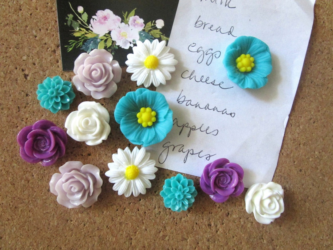 Thumbtack Set, 12 Pc Push Pin Set, Bulletin Board Tacks, Cubicle Decor ...