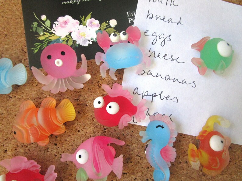 Fish Pushpins 10 Cute Thumbtacks Sea Creature Push Pins - Etsy
