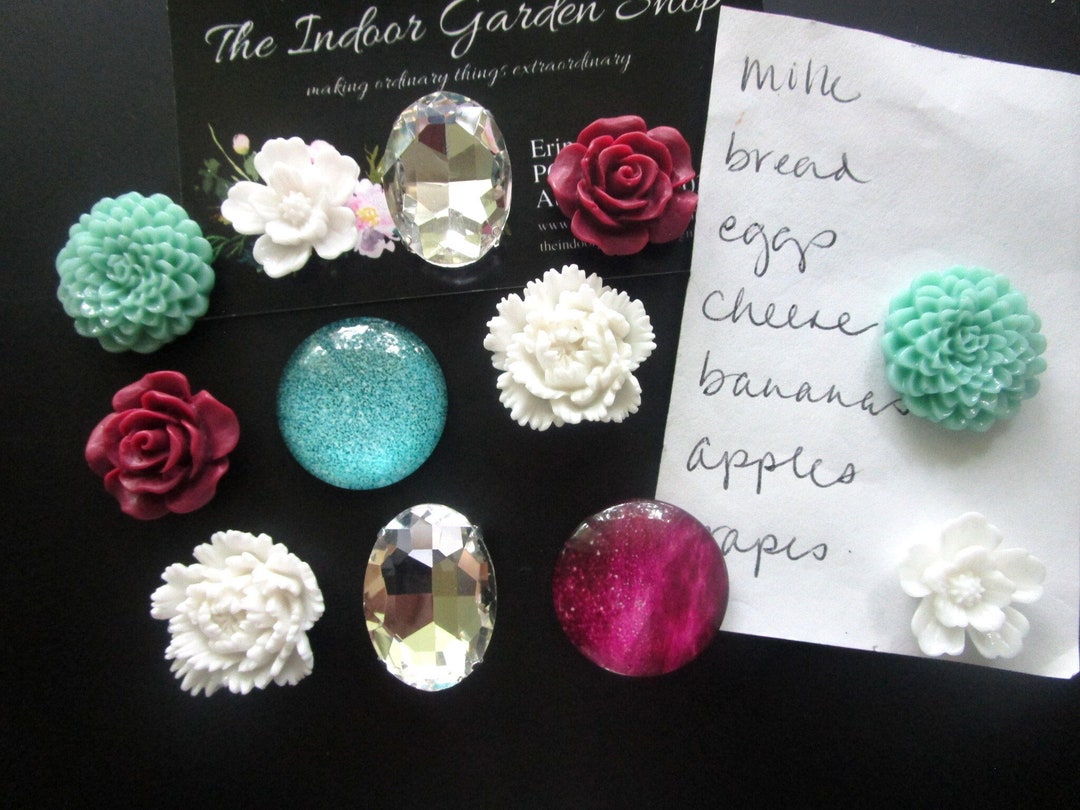 Magnet Variety Set, 12 Magnets, Glass Magnets, Rhinestone Magnet ...