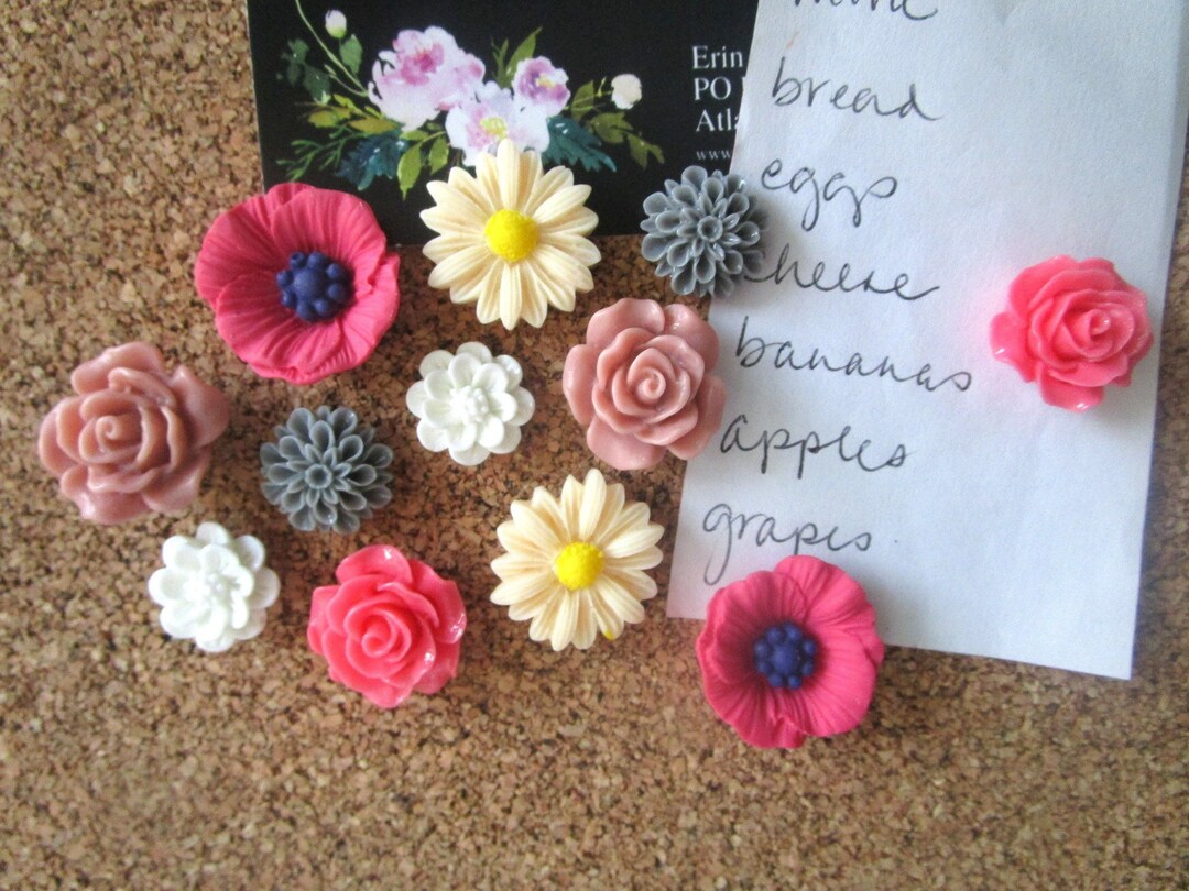 Thumbtack Set, 12 Pc Push Pin Set, Bulletin Board Tacks, Cubicle Decor ...