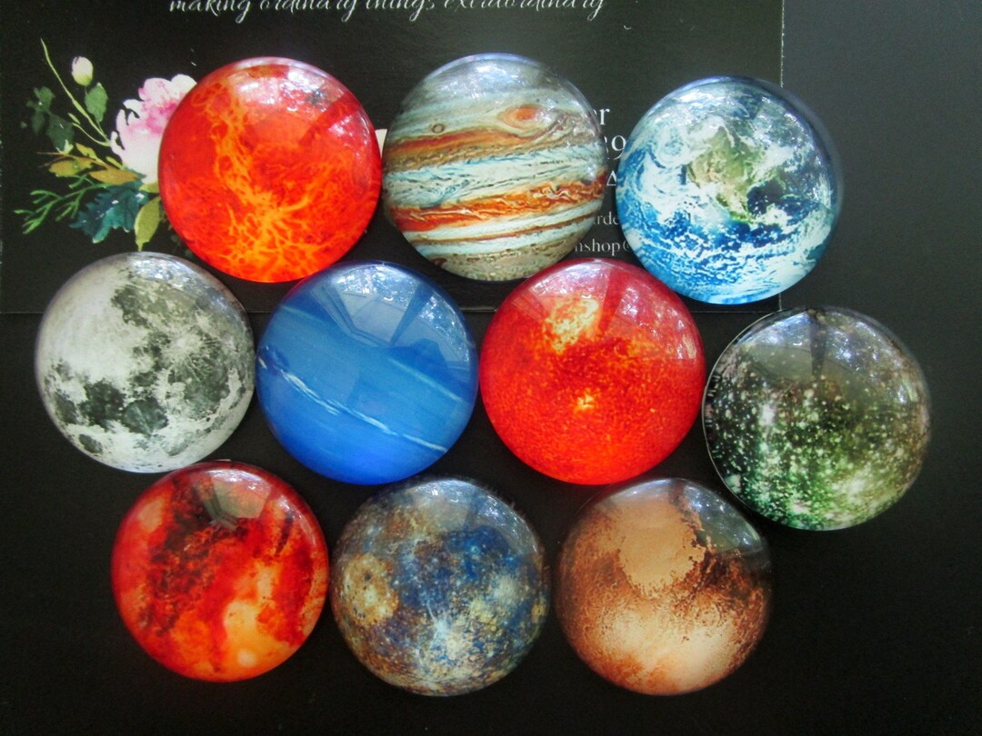 Planet Magnets, 10 Space Magnets, 1 Round Magnet, Astronomy Gift ...