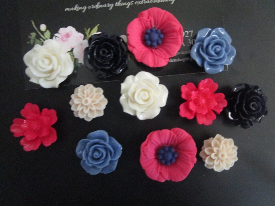 Magnets, 12 Flower Magnets, Cubicle Decor, Office Supplies, Locker ...
