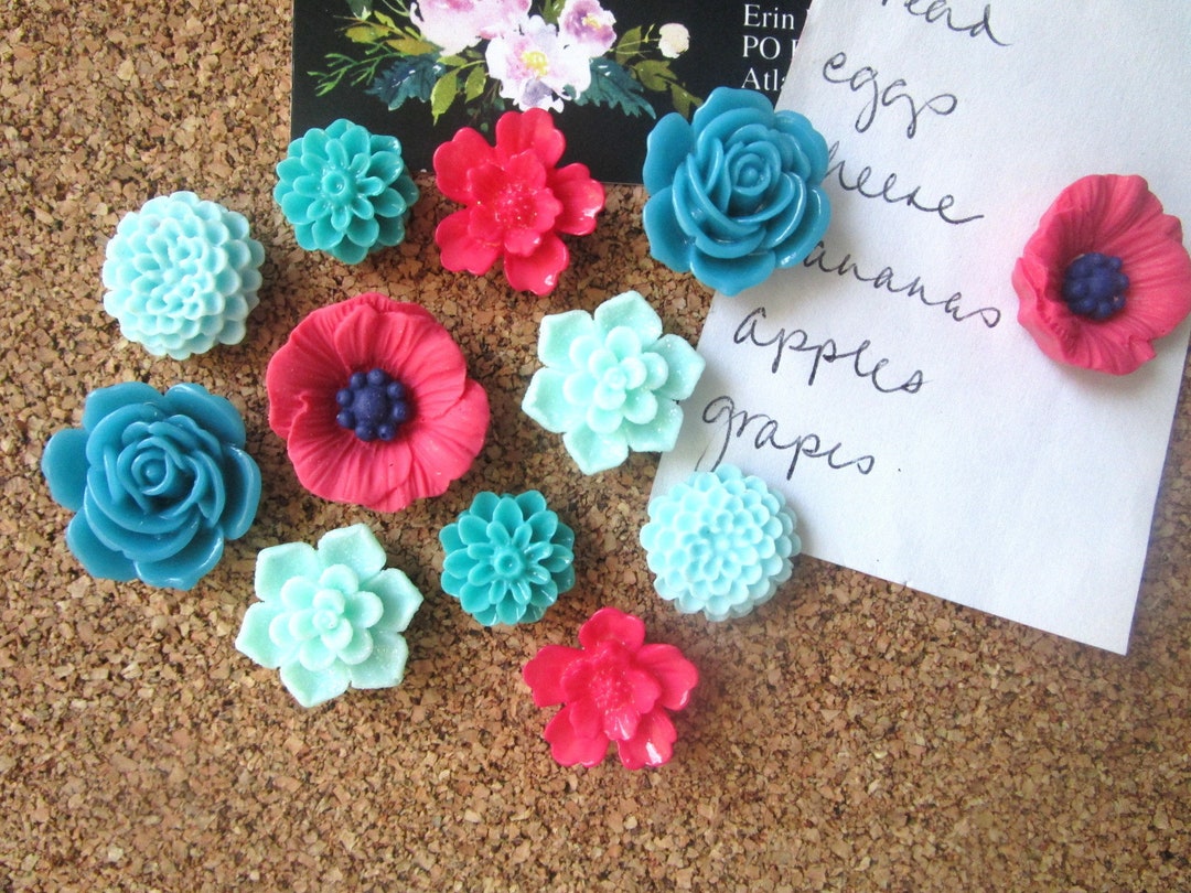 Thumbtack Set, 12 Pc Push Pin Set, Bulletin Board Tacks, Cubicle Decor ...