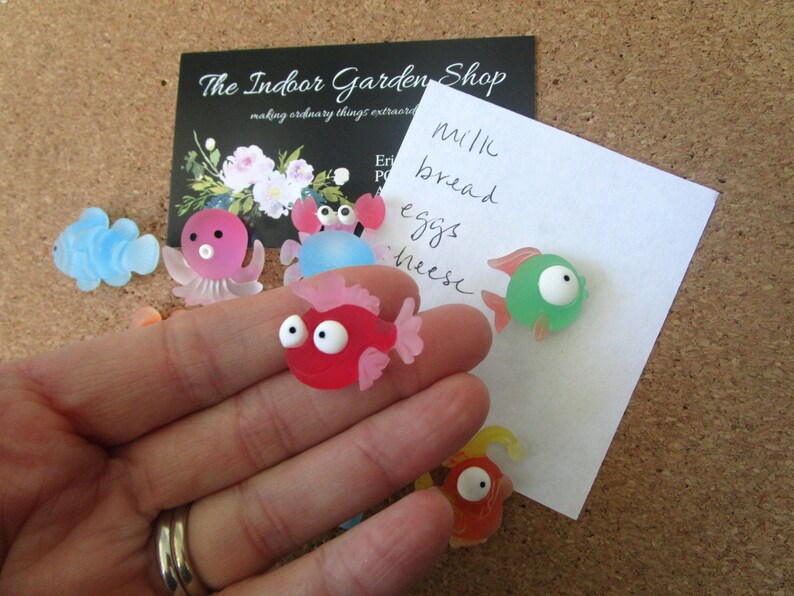 Fish Pushpins 10 Cute Thumbtacks Sea Creature Push Pins - Etsy