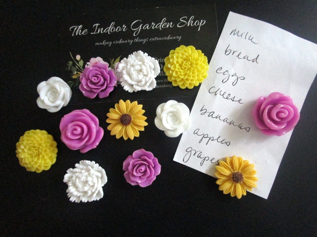 Magnet Set, 12 Strong Magnets, Flower Magnets, Desk Decor, Office ...